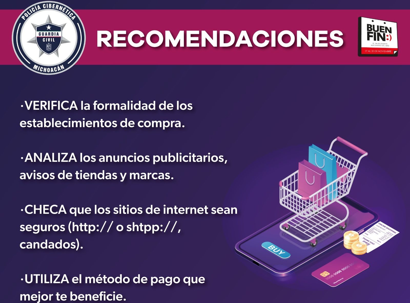 Emiten Recomendaciones Para Realizar Compras Seguras Durante El Buen